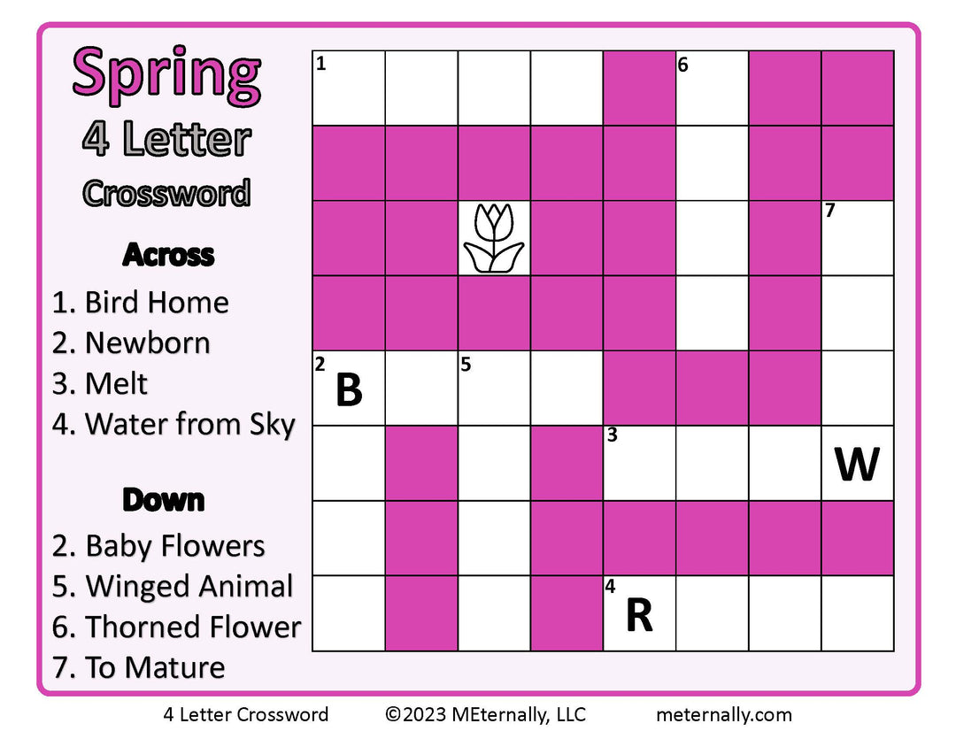 4 Letter Crossword Puzzle Collection – MEternally